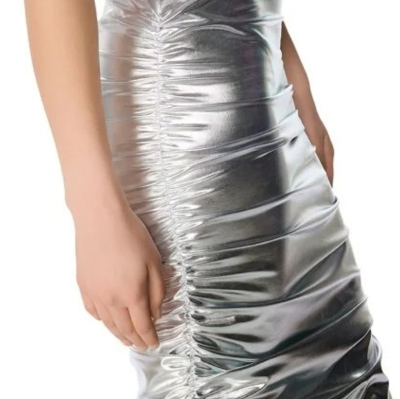 AKIRA | Skirts | Luna Runched Metallic Maxi Skirt | Poshmark